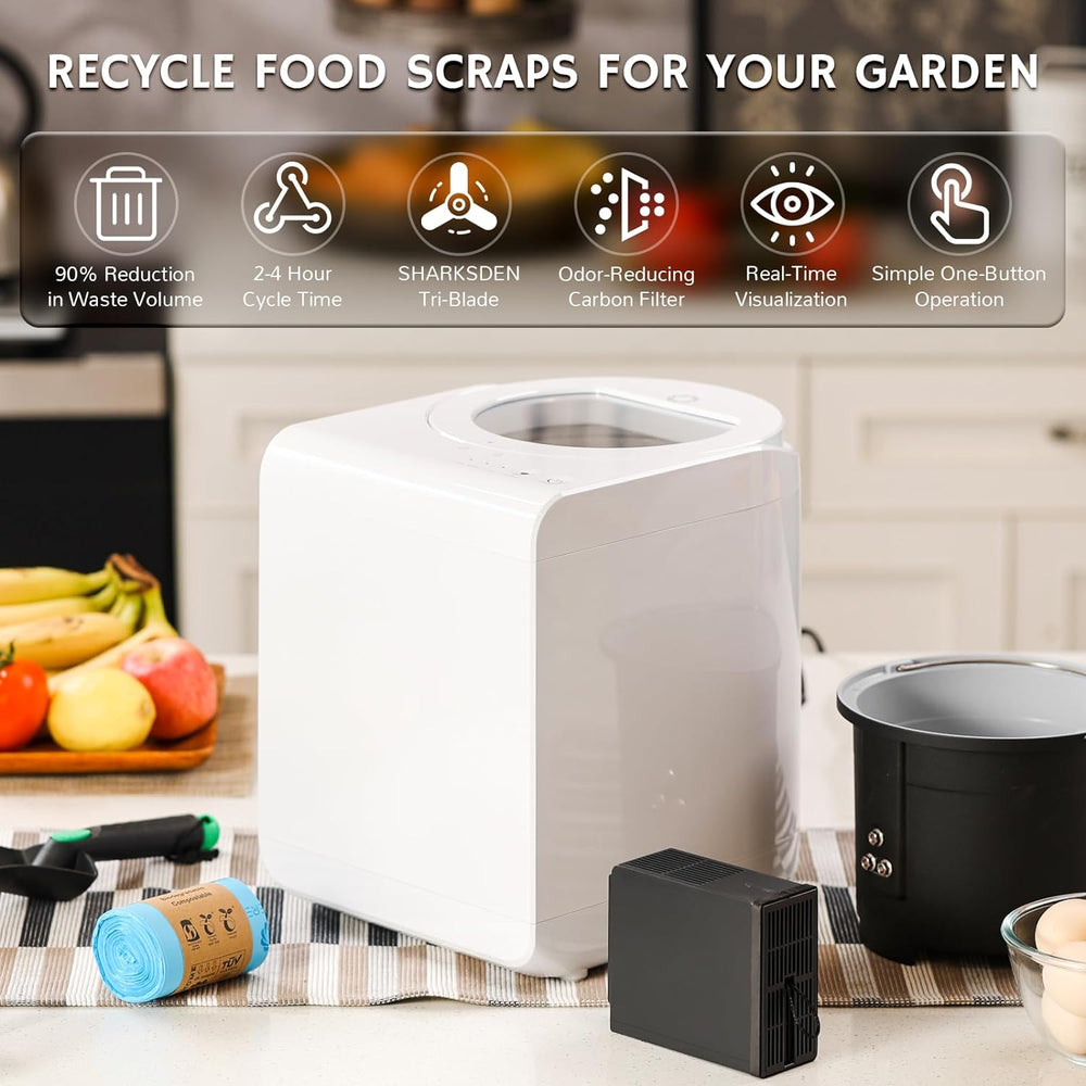 Electric Kitchen Composter, 2.5L Capacity, Turn Food Waste and Scraps ...