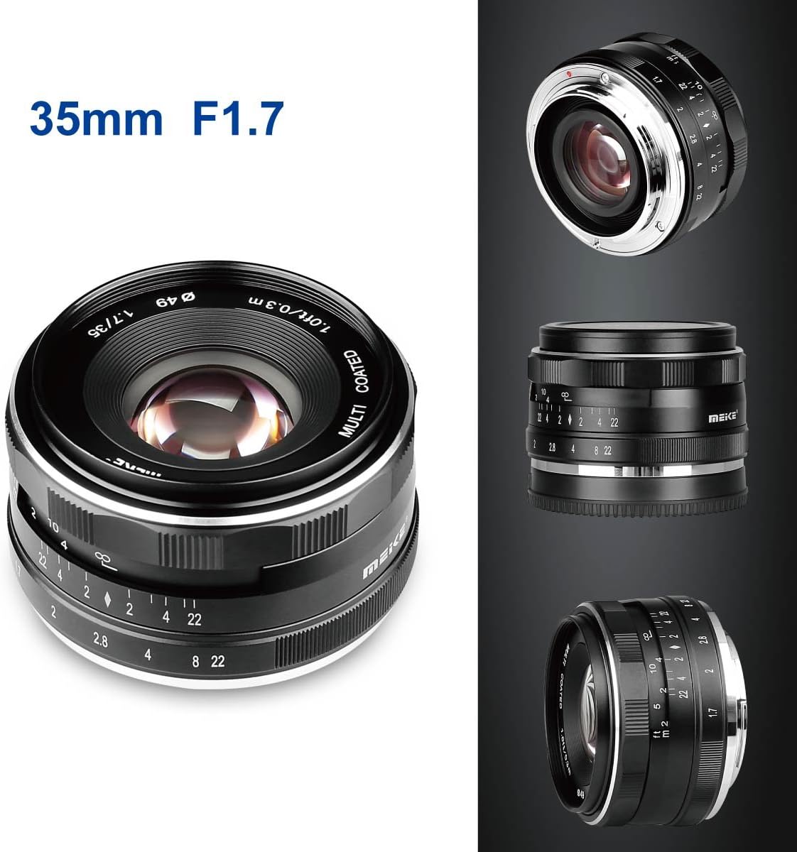35mm F1.7 Large Aperture Manual Focus Prime Fixed Lens APS-C Compatible ...