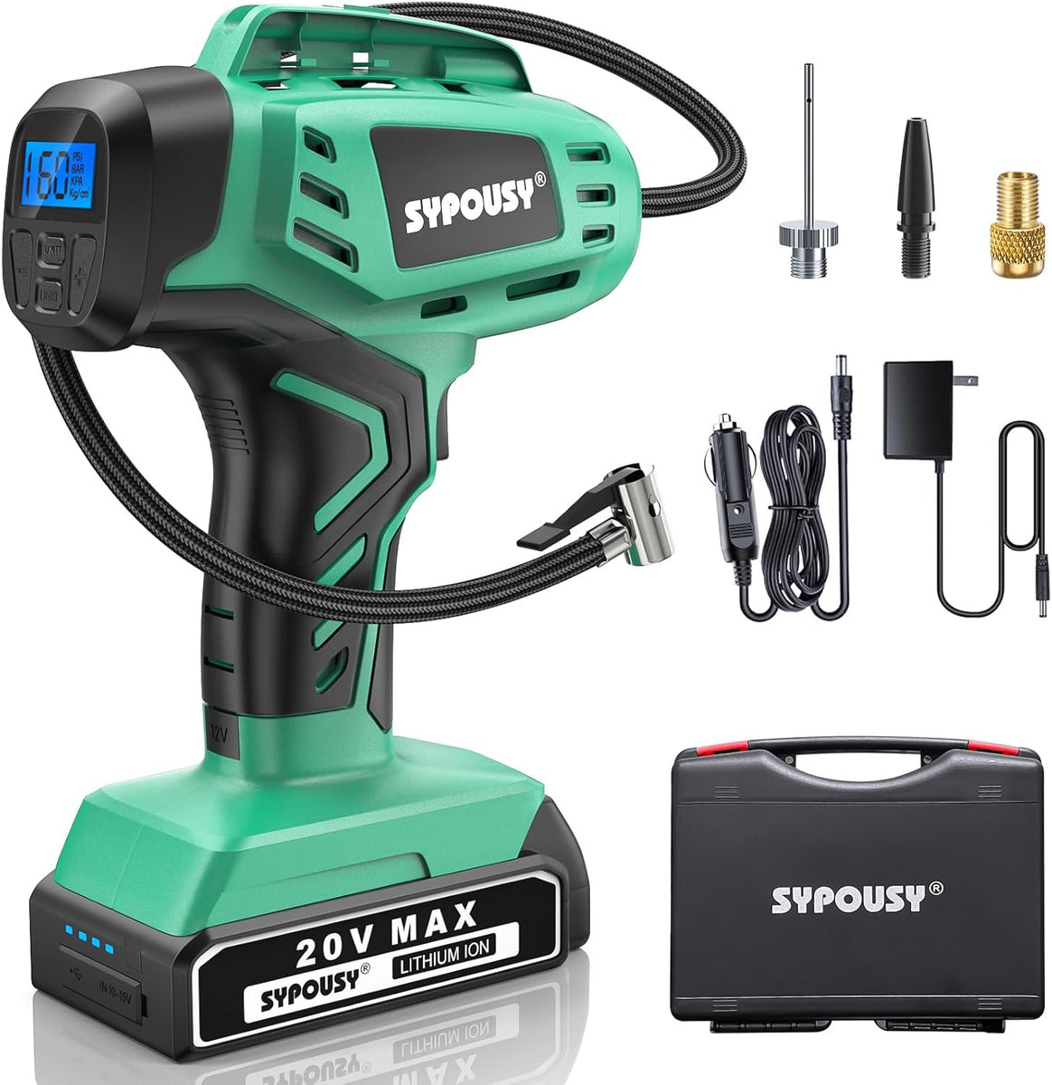 Cordless Tire Inflator – Portable 20V Air Pump with Dual Power Modes ...