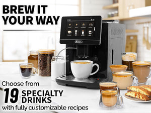 Automatic Coffee Espresso Machine With Grinder 7” Touch Screen, 20 Cof ...