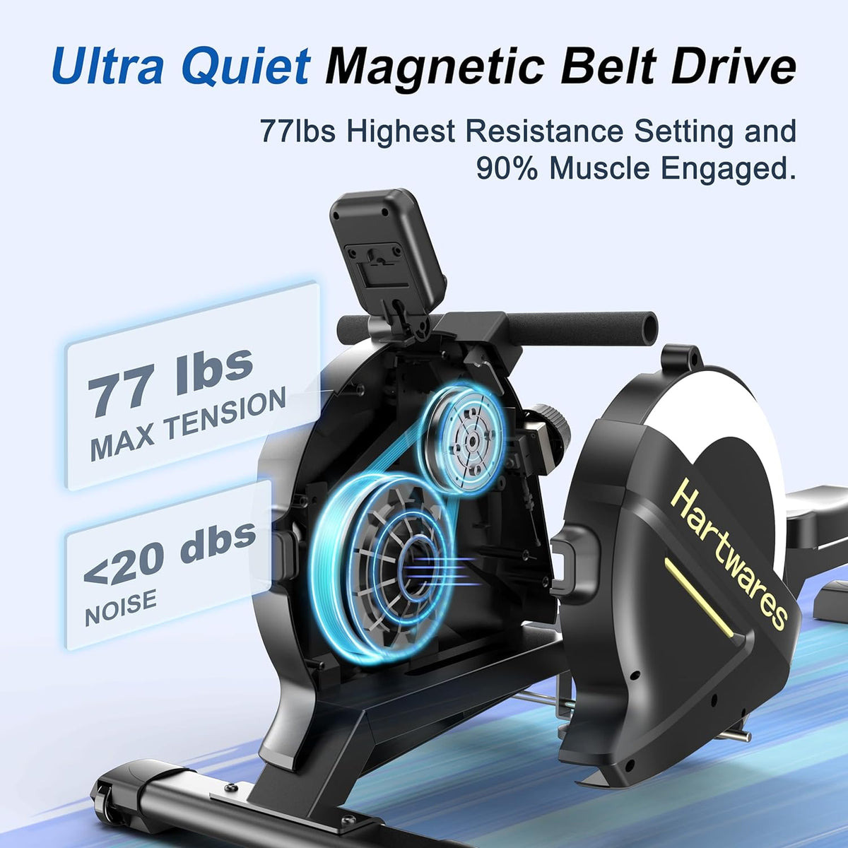 Rowing Machines, Magnetic Rowing Machine with 77lbs High Resistance 16 ...
