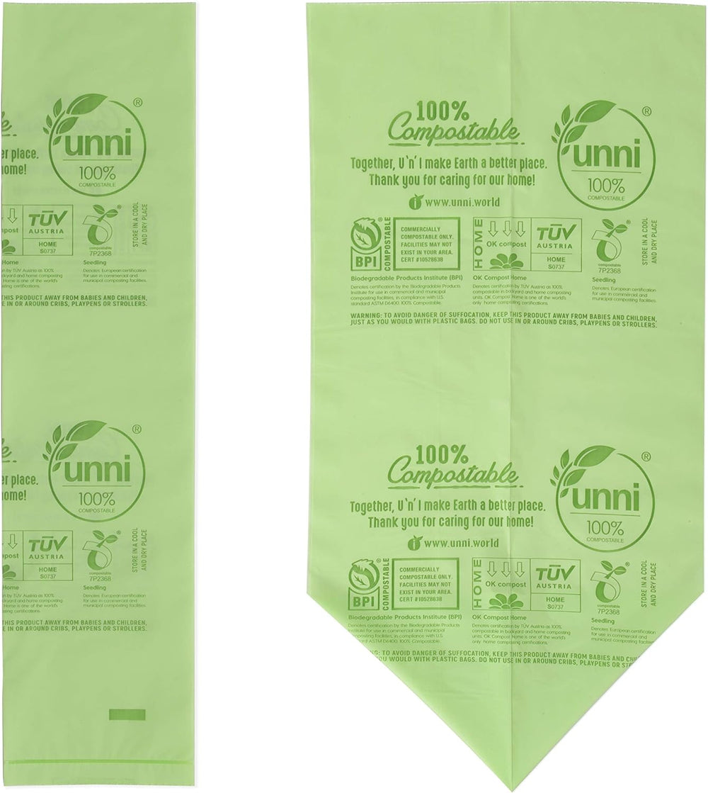 Compostable Liner Bags, 13 Gallon, 49.2 Liter, Heavy Duty 0.85 Mil, Ta ...