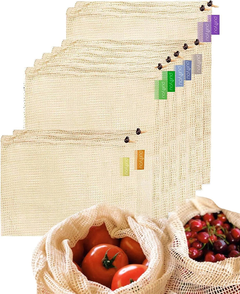 Reusable Produce Bags, Various Sizes, Farmers Market Bags, Washable ...