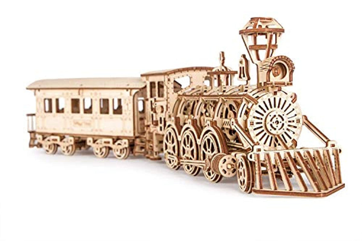 Wooden Toy Train Set with Railway - 34x7″ - Locomotive Train Toy ...