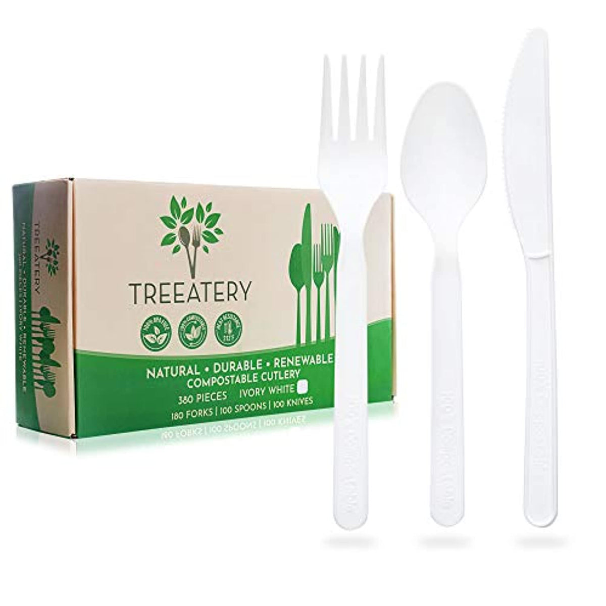 100% Compostable Cutlery Set, 380 Pack | Eco Trade Company