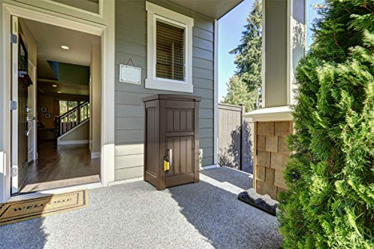 Delivery Box for Porch with Lockable Secure Storage Compartment to Kee ...