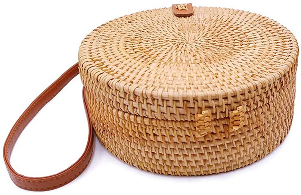 Handwoven Round Rattan Bag – Eco Trade Company