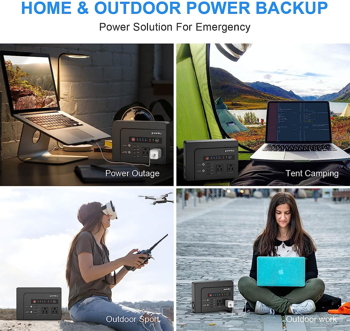 Portable Power Bank with AC Outlet, Rechargeable Backup Lithium Batter ...