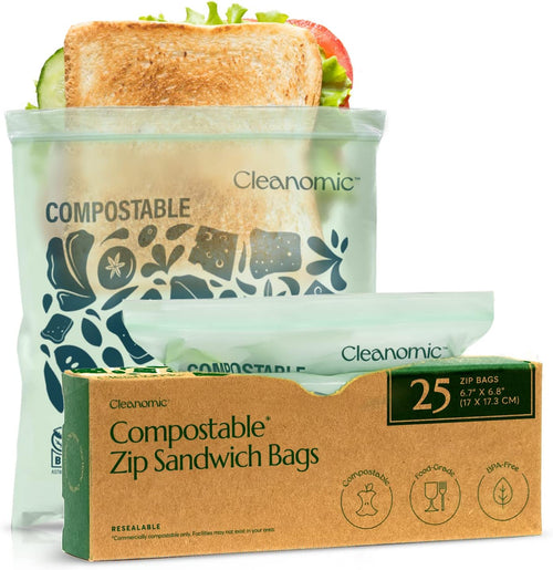 Compostable Food Storage Bag Bundle, Gallon, Quart, Sandwich and Snack ...