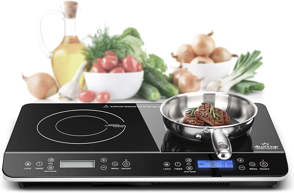 LCD Portable Double Induction Cooktop 1800W Digital Electric Counterto ...