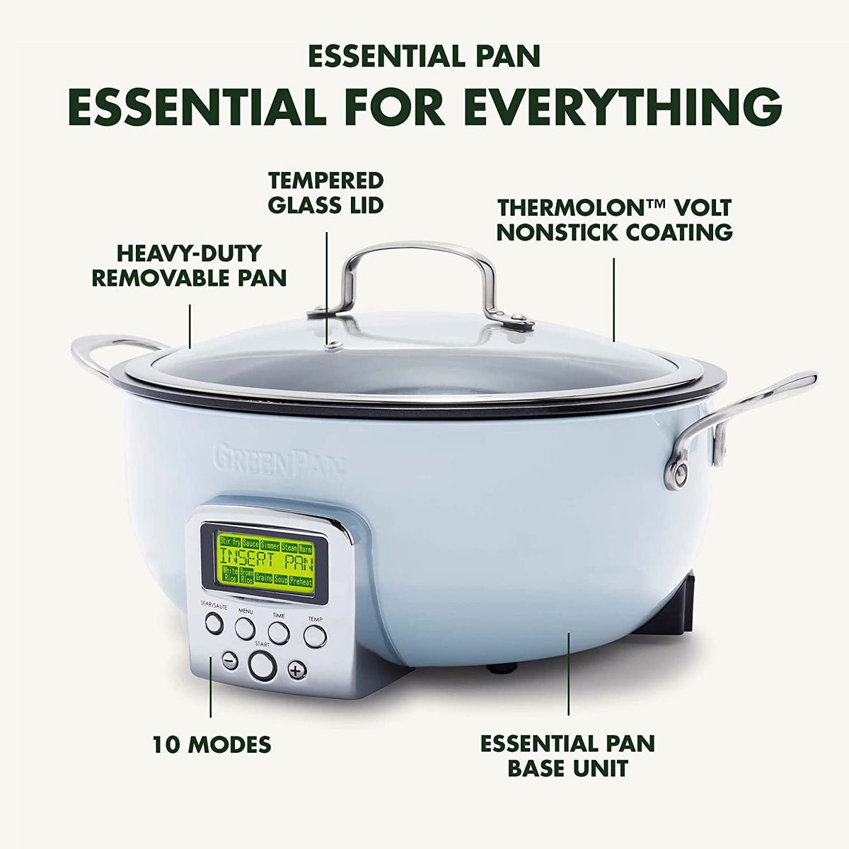 Smart Electric 6QT Skillet Pot, Saute Stir-Fry and Cook Rice, Healthy ...