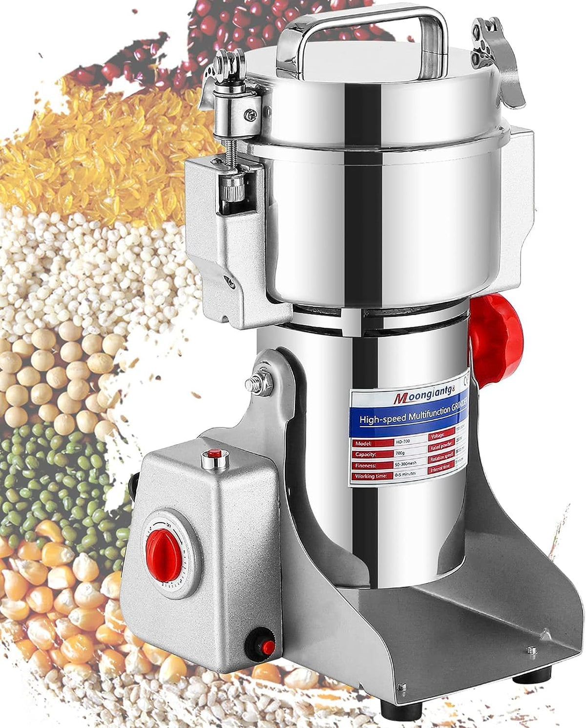 Electric Grain Mill Grinder, Commercial Spice Grinder Stainless Steel ...