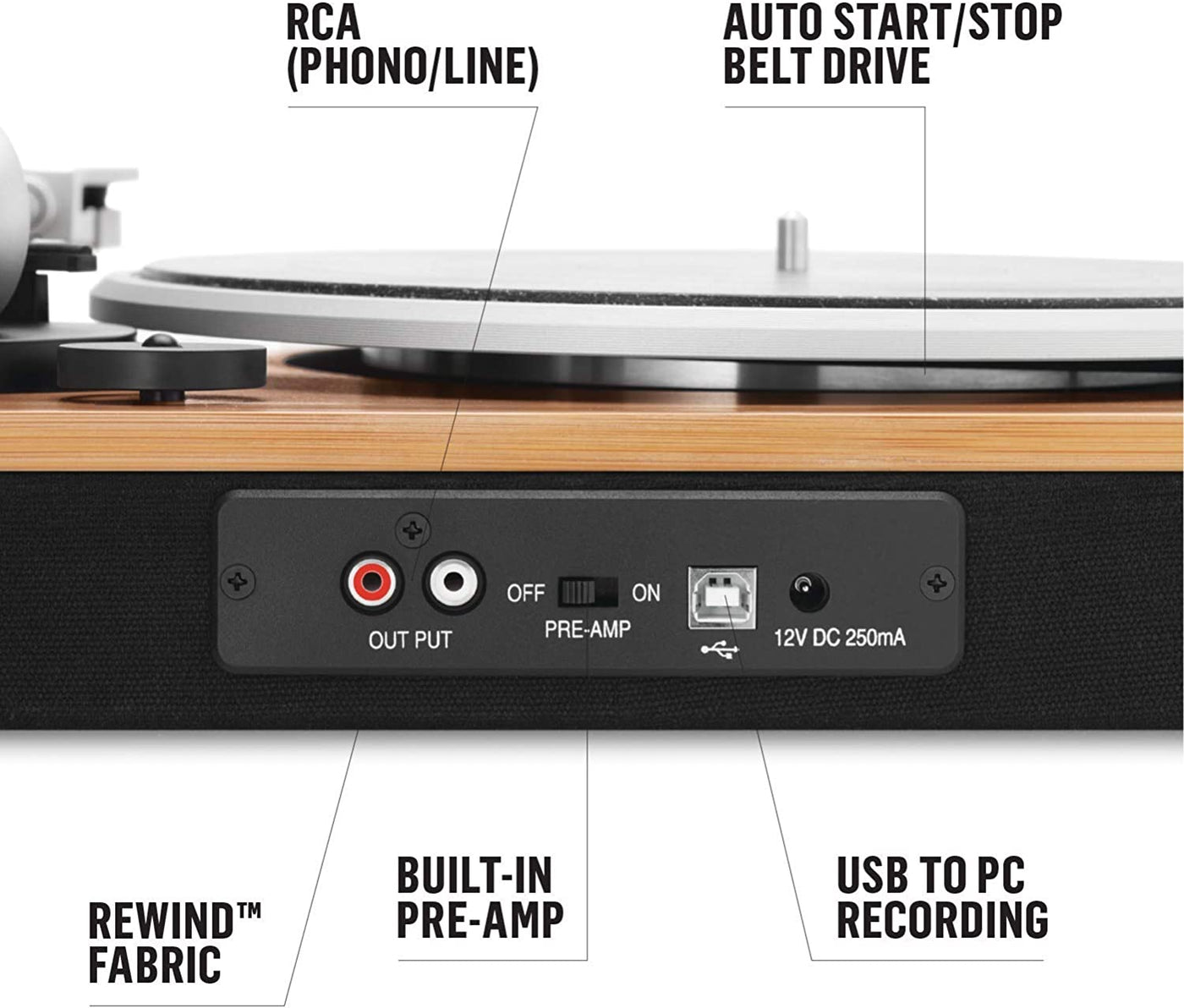 Wireless Turntable - Sustainable Materials, Vinyl Record Player with W ...