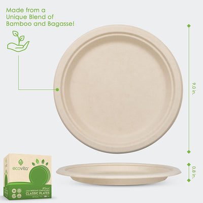 100% Compostable Paper Plates, Disposable Plates Eco Friendly Plates ...