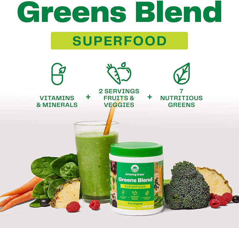 Super Greens Powder Smoothie Mix with Spirulina, Chlorella, Beet Root ...