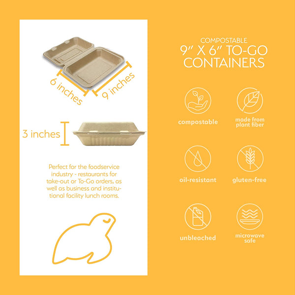 Renewable Plant Fiber Clam Shell Containers – Eco Trade Company