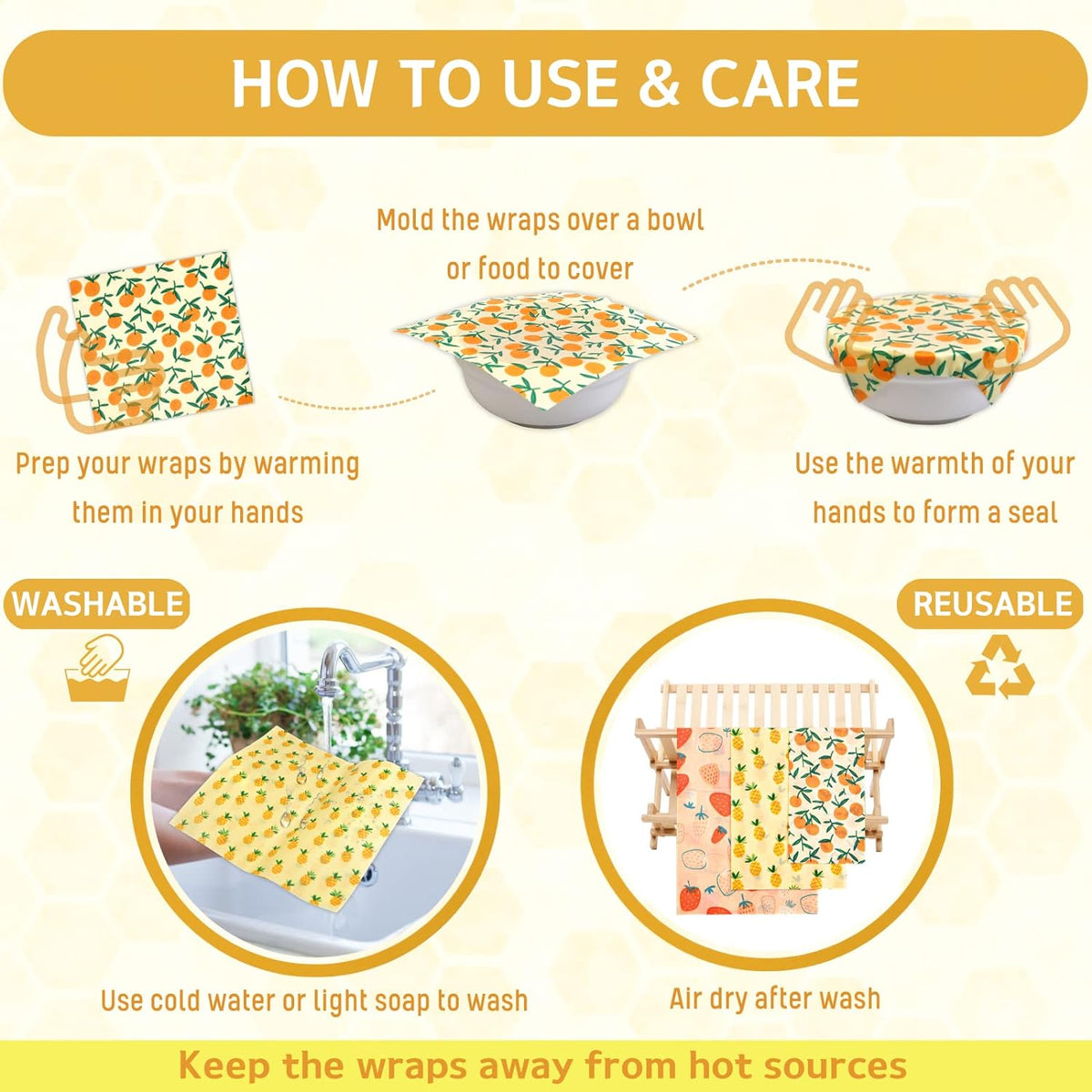 Reusable Beeswax Wrap - 9 Pack Beeswax Wraps for Food, Eco-Friendly Be – Eco Trade Company