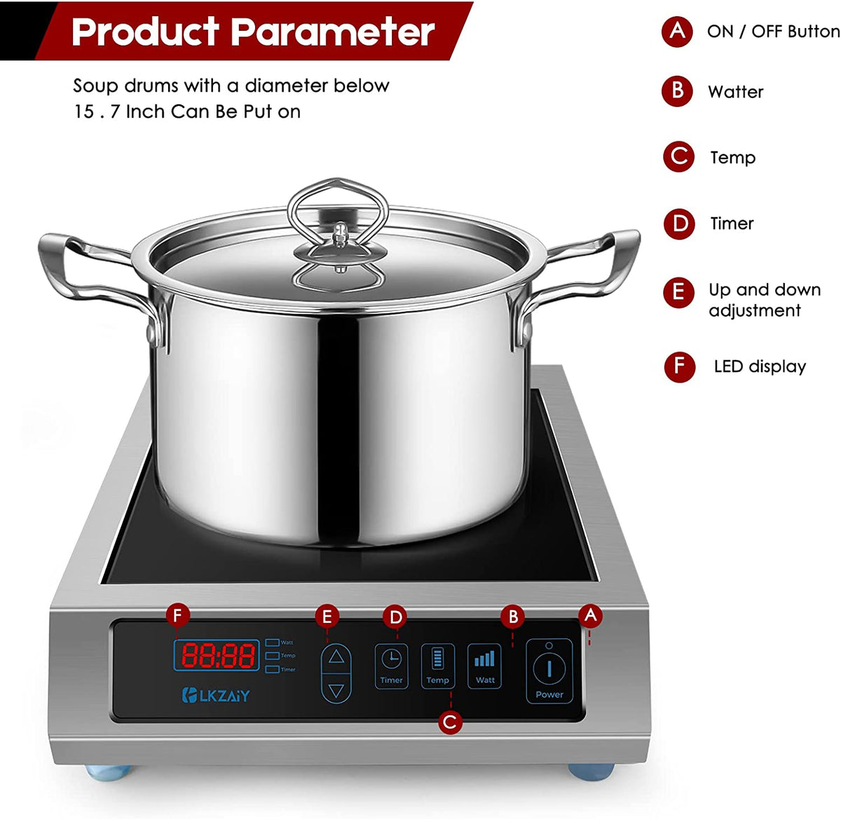 Commercial Grade Countertop Burner 3500 W /220V Push Key Switch | Eco ...