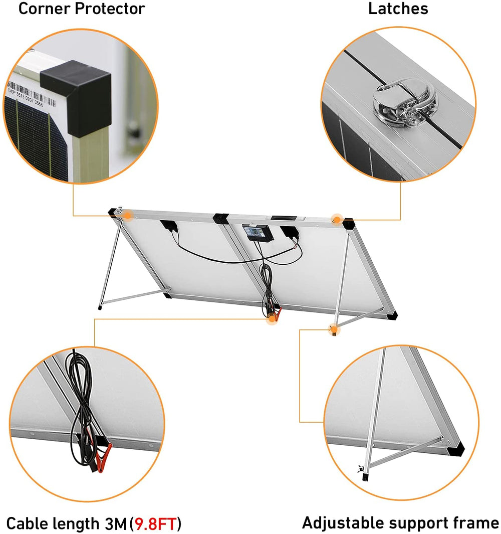 Portable Foldable 100W/150W 18v Solar Panel Kit with Controller to Cha ...