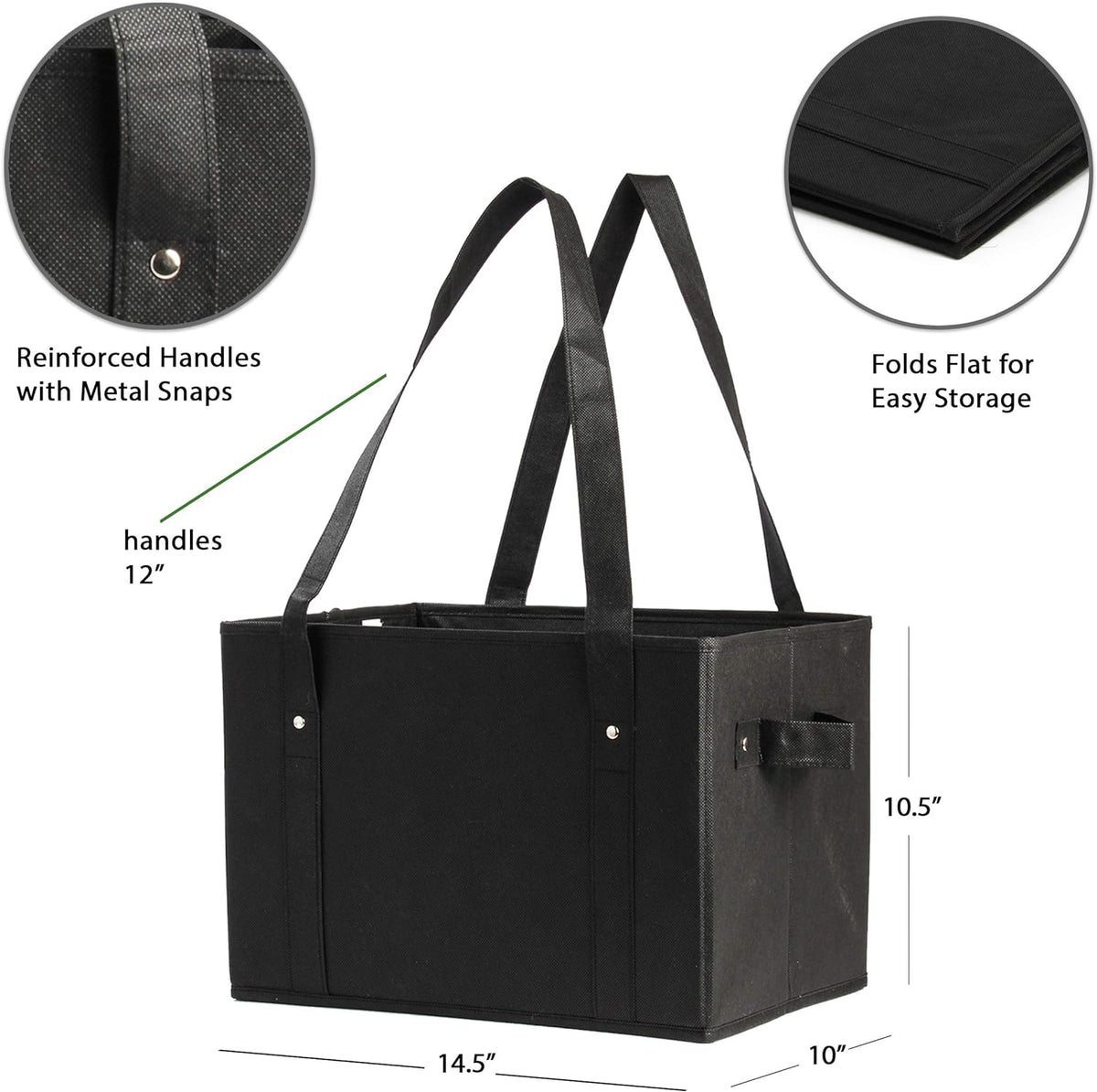 Reusable Grocery Bags - Deluxe Collapsible Shopping Box with Reinforced ...