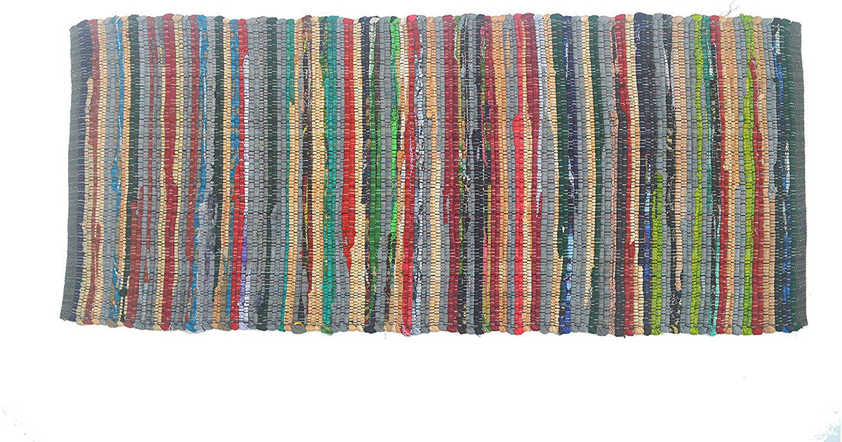 Eco Friendly 100% Recycled Cotton Colorful Area Rug | Eco Trade Company