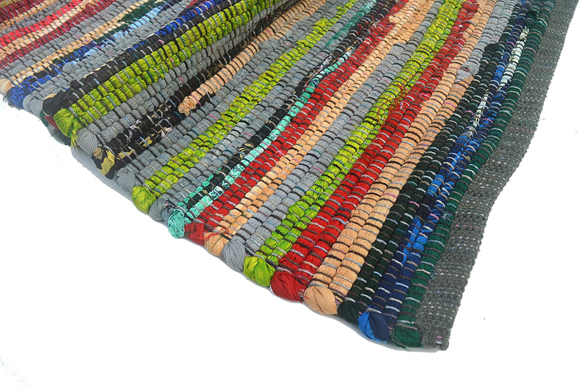 Eco Friendly 100% Recycled Cotton Colorful Area Rug | Eco Trade Company