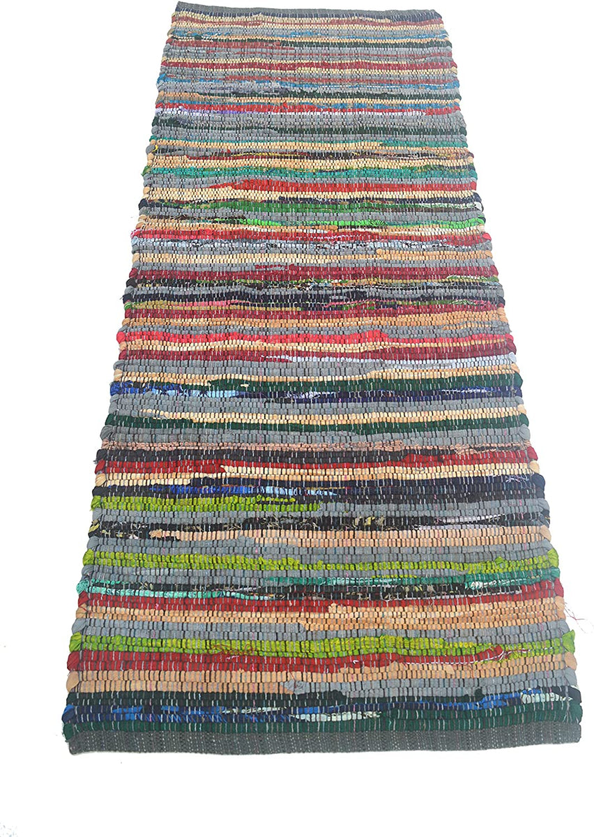 Eco Friendly 100% Recycled Cotton Colorful Area Rug | Eco Trade Company
