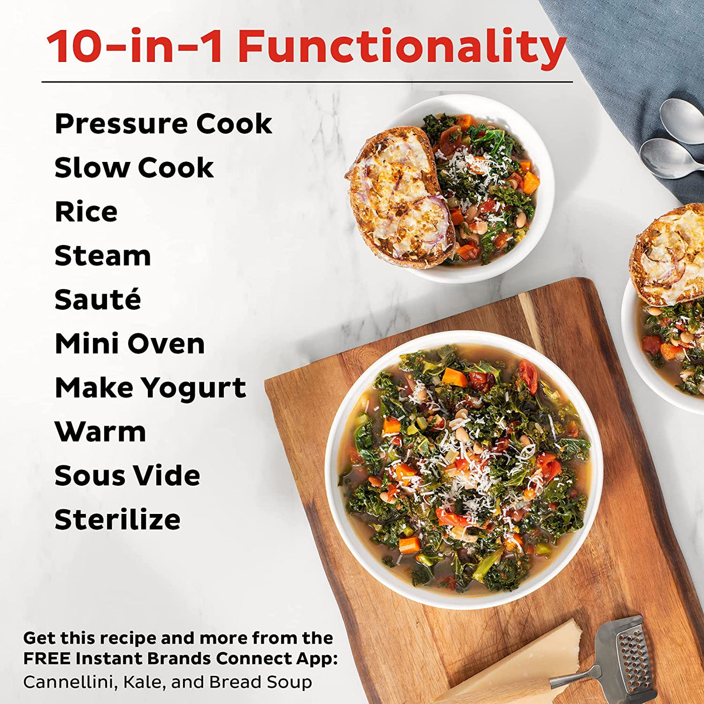 10 in 1 Pressure Cooker, Slow Cooker, Rice/Grain Cooker, Steamer, Saut ...