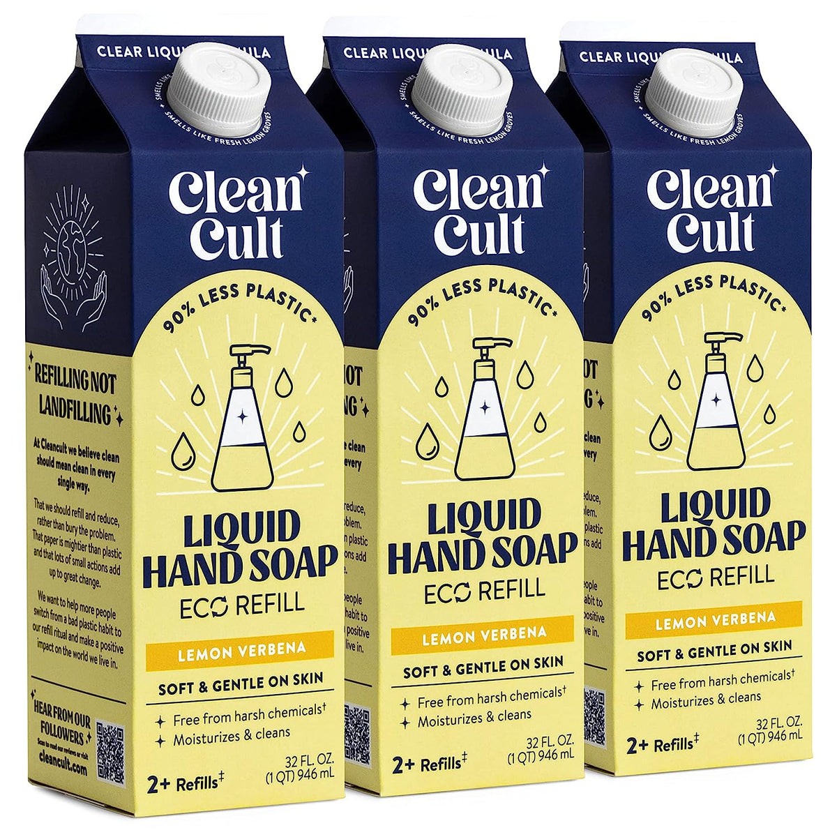 Liquid Hand Soap Refill, 32 oz, 3 Pack, Natural Ingredients, Cruelty ...